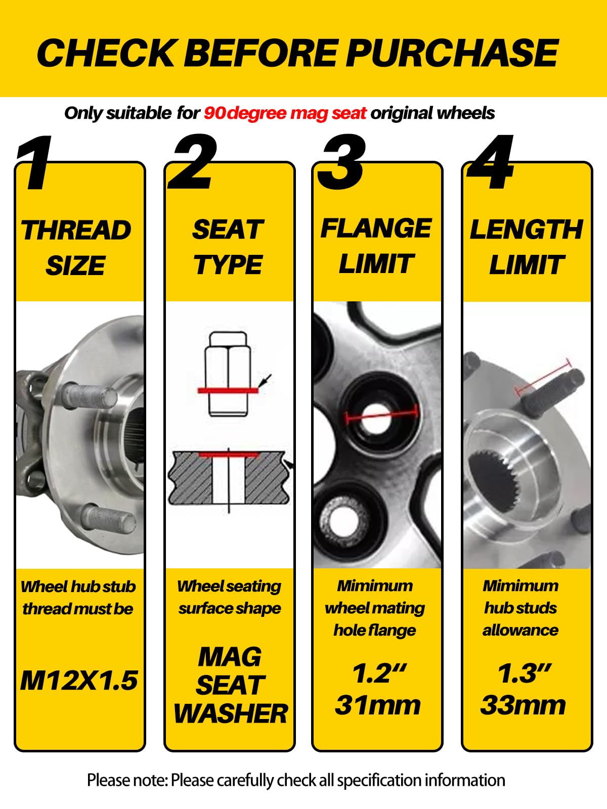 MIKKUPPA M12x1.5 Lug Nuts - 20pcs One-Piece Chrome OEM Style Mag Seat Lug Nuts - Replacement for Toyota Lexus Scion Pontiac Factory Wheels