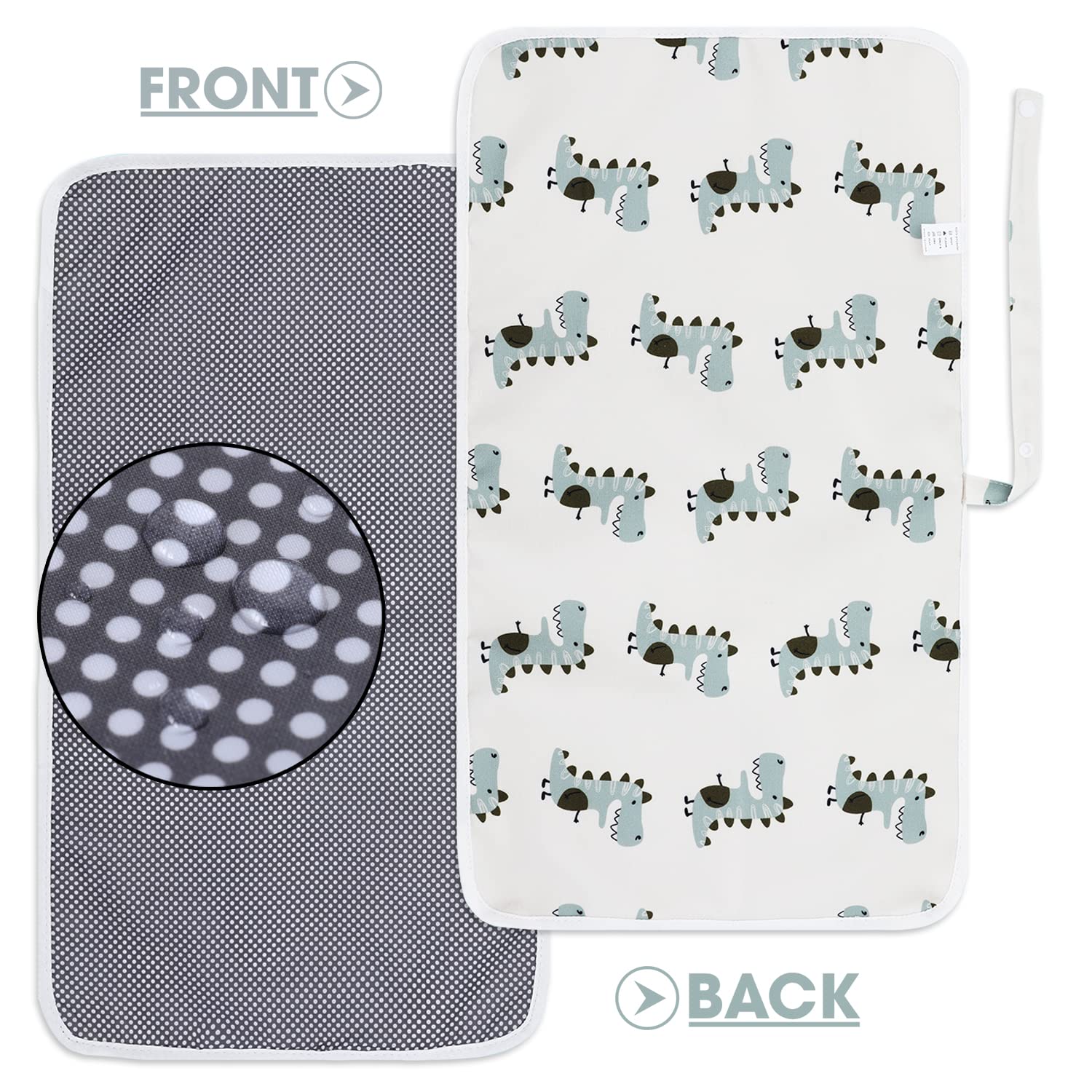 TDIAPERS Baby Changing Pad, Portable Baby Changing Pad Waterproof Reusable, Travel Changing Mat for Newborn Baby(Little Dinosaur)