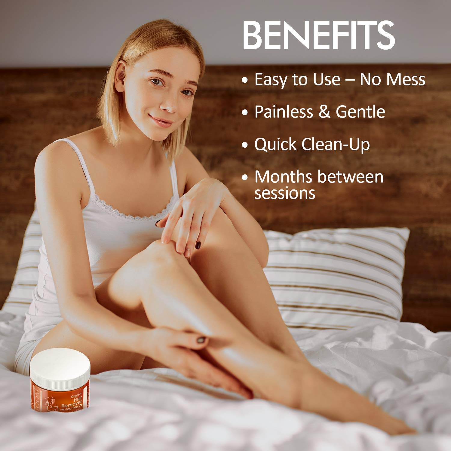 MOOM Organic Sugar Waxing Kit Refill with Tea Tree Oil & Chamomile - Natural Painless Wax Hair Removal β Perfect for Legs Face & Eyebrow - Facial Wax Kit 6 oz. 1 Pack