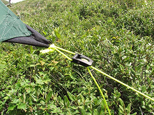 LITEOUTDOORS Ultralight Tent Stake Kit - 8 Aluminum Tent Pegs, 60' Reflective Guy Line, 8 Cord Tensioners - for Backpacking, Hiking, Camping