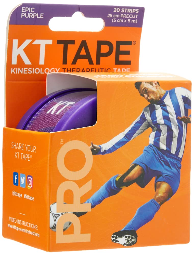 KT Tape Kt Tape Pro, Precut 10" Strip(20 Each), Epic Purple