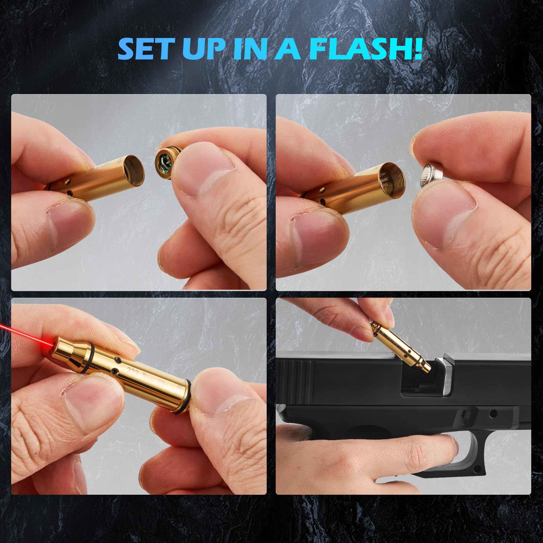 PINTY Dry Fire Laser Training Cartridge, .40 S&W Laser Ammo Bullet for Dry Fire Training Practice, Red Laser Ammunition Shooting Accessory with Batteries, O Rings, & Back Caps for Pellet BB Guns More
