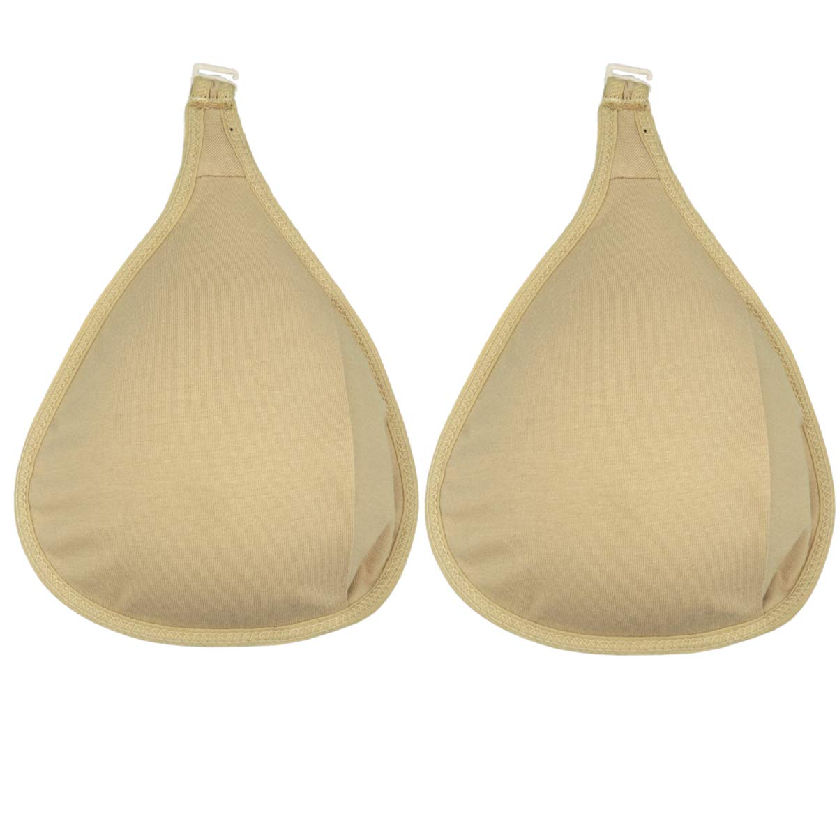 Macimiu 2Pcs Hook Silicone Breast Protective Pockets Sleeves Cotton Pocket Bag for Mastectomy Fake Breast (Waterdrop, S)