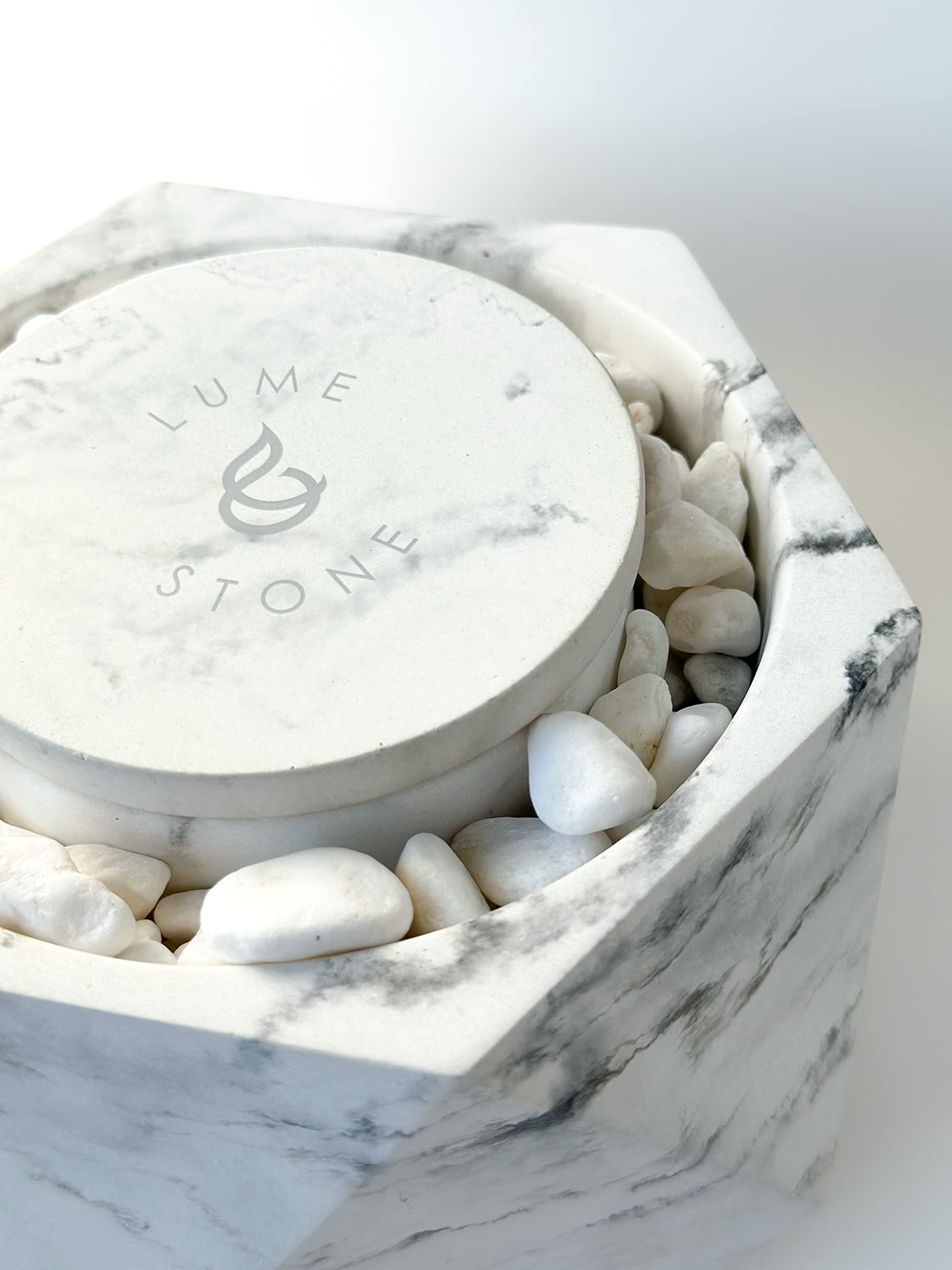 Tabletop Fire Pit Bowl- Portable Fire Pit for Indoor and Outdoor, Modern Concrete Indoor Fire Pit, Clean Flame for S’Mores, Elegant Table Top Firepit
