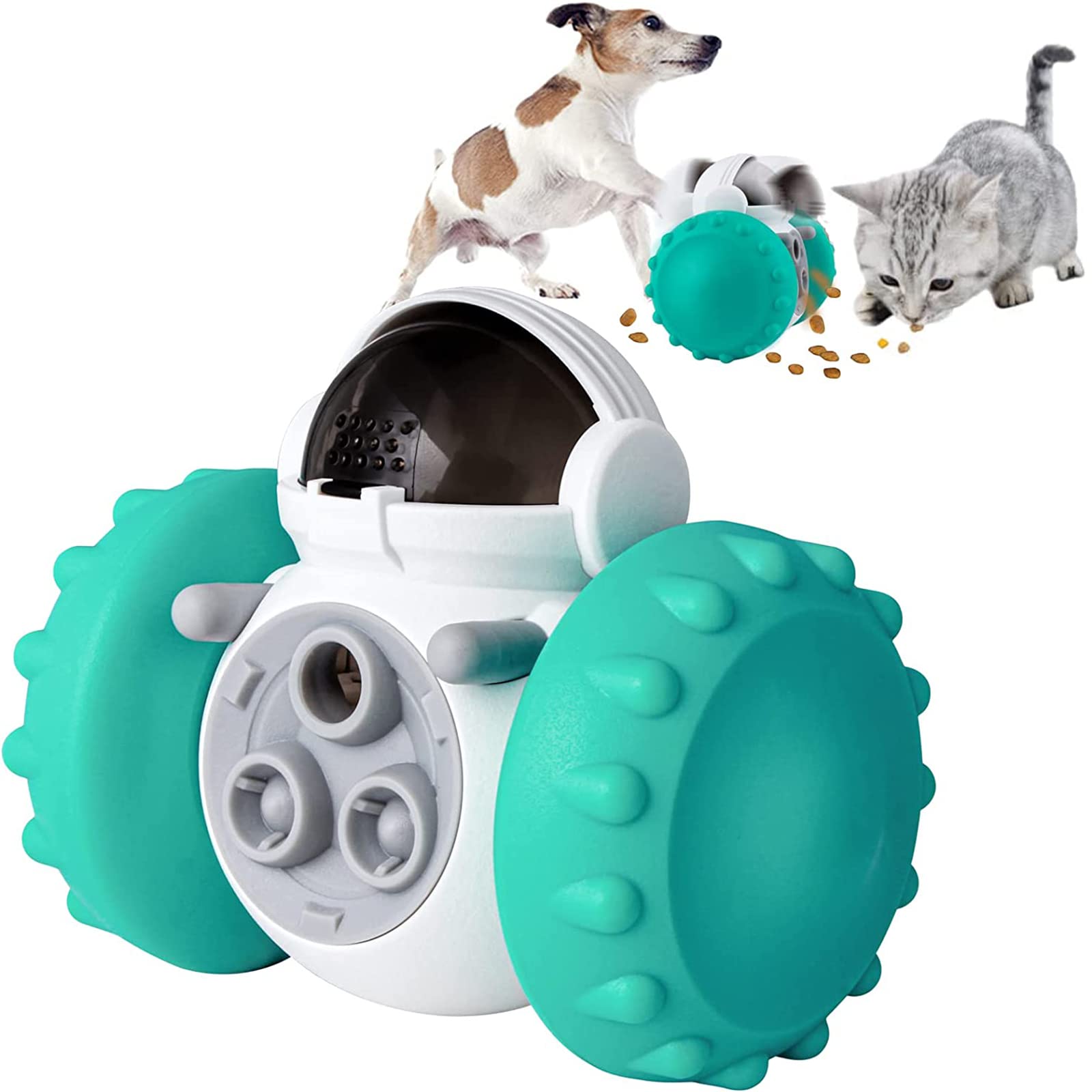 KHONSU PET Topple Dog Toy Puzzle, Treat Dispenser, Slow Feeder, Mental Stimulation, Enrichment, Interactive Chase Toy for Large, Medium, and Small Pets