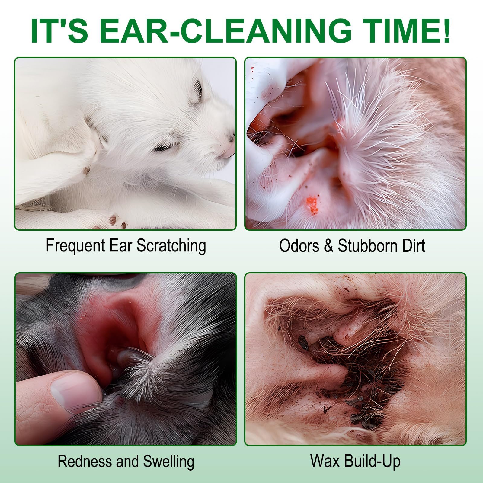 Xaarty Ear Cleaning Wipes for Dogs & Cats, Gently Remove Wax & Debris, Reduce Ear Inflammation, Finger Set Cellular Network Design, Rich in Fermented Coconut Oil and Aloe Vera, All Natural, 50 Count