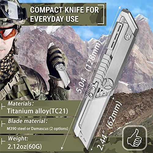 QHYITONTI EDC Box Cutter Knife Alien MT8 Folding Knife Outdoor EDC Mulititool Gear (Polishing)