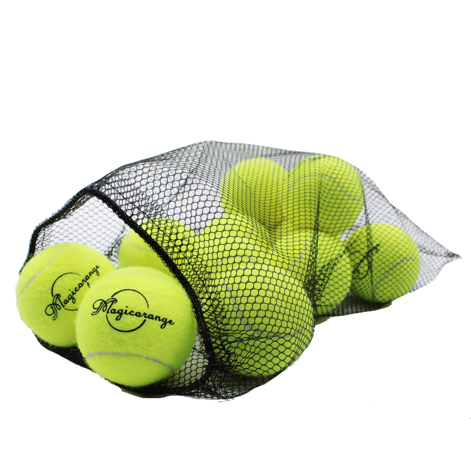 Magicorange Tennis Balls, 12 Pack Advanced Training Tennis Balls Practice Balls, Pet Dog Playing Balls, Come with Mesh Bag for Easy Transport, Good for Beginner Training Ball (Green)