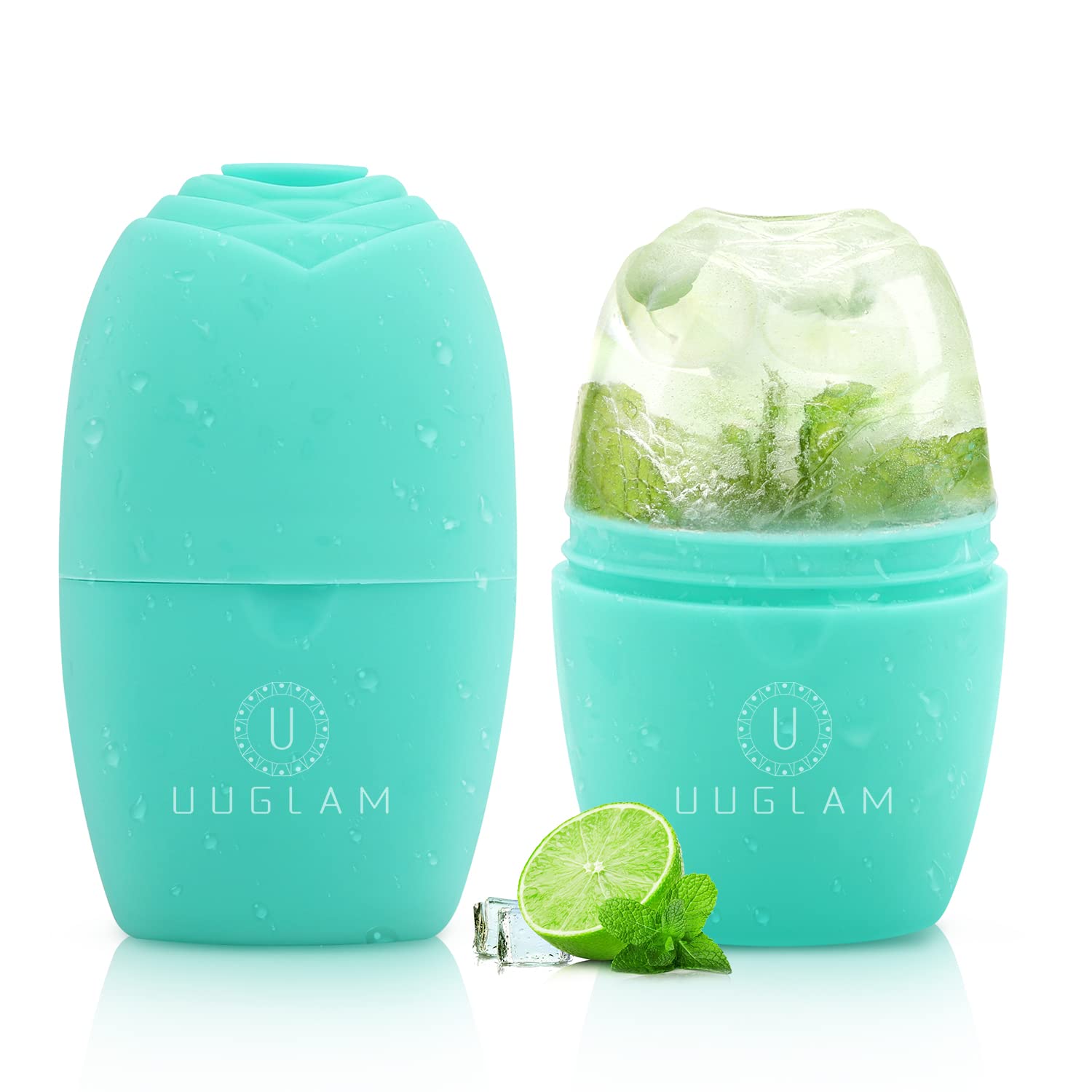 UUGLAM Ice Roller for Face and Eye Facial Ice Mold Skin Care Tools Silicone Face Roller Massager for Brighten Skin Puffiness Relief(Aqua)