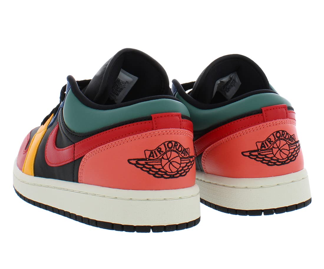 Nike Women's Air Jordan 1 Low UNC Basketball Shoe, Black/Fire Red-taxi, 7.5