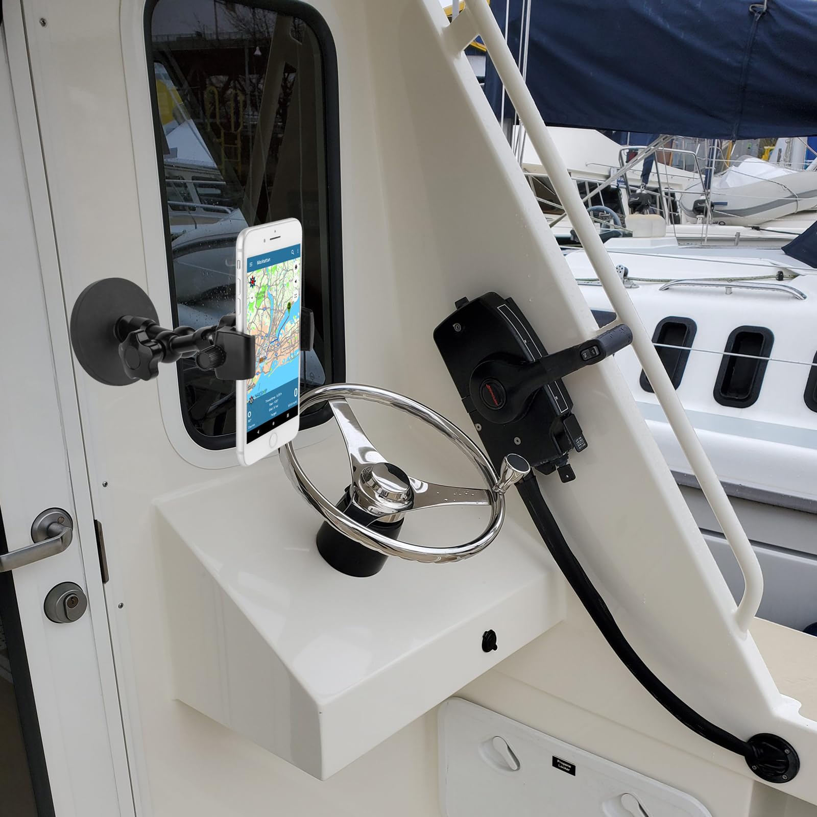 Mippko Magnetic Phone Holder,Heavy Duty Phone Mount for Truck/Tractor/Forklift/Boat/Motor Vehicles,Fit 3.5~7.5" iPhone/Nexus/Smartphone,360°Adjustable Arm 3.46" Magnetic Base
