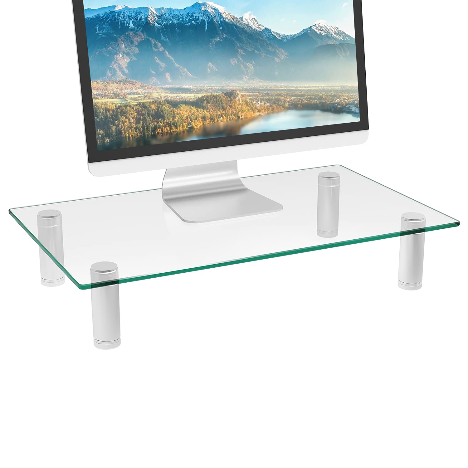 WALI Bundle – 2 Items: Tempered Glass Monitor Riser 2 Pack and Tempered Glass Monitor Riser 1 Pack