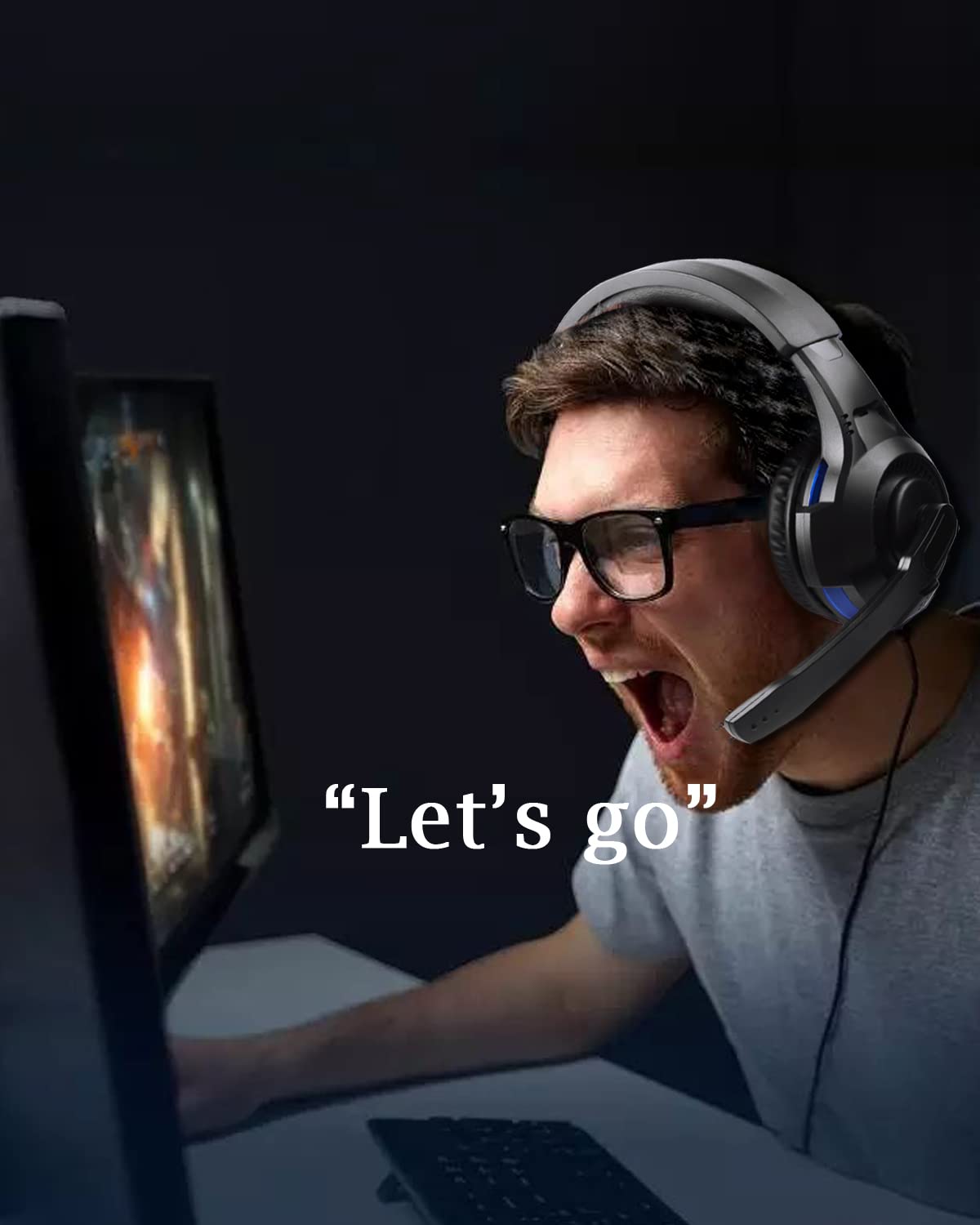 One Ear Headset with Mic for PS5/PS4/Xbox One/Xbox Series X/S/Nintendo Switch/Lite/Steam Deck, Gaming Headphone with Microphone Control, 3.5MM Wired Unilateral Chat Headset for Laptop/Tablets/Phone/PC