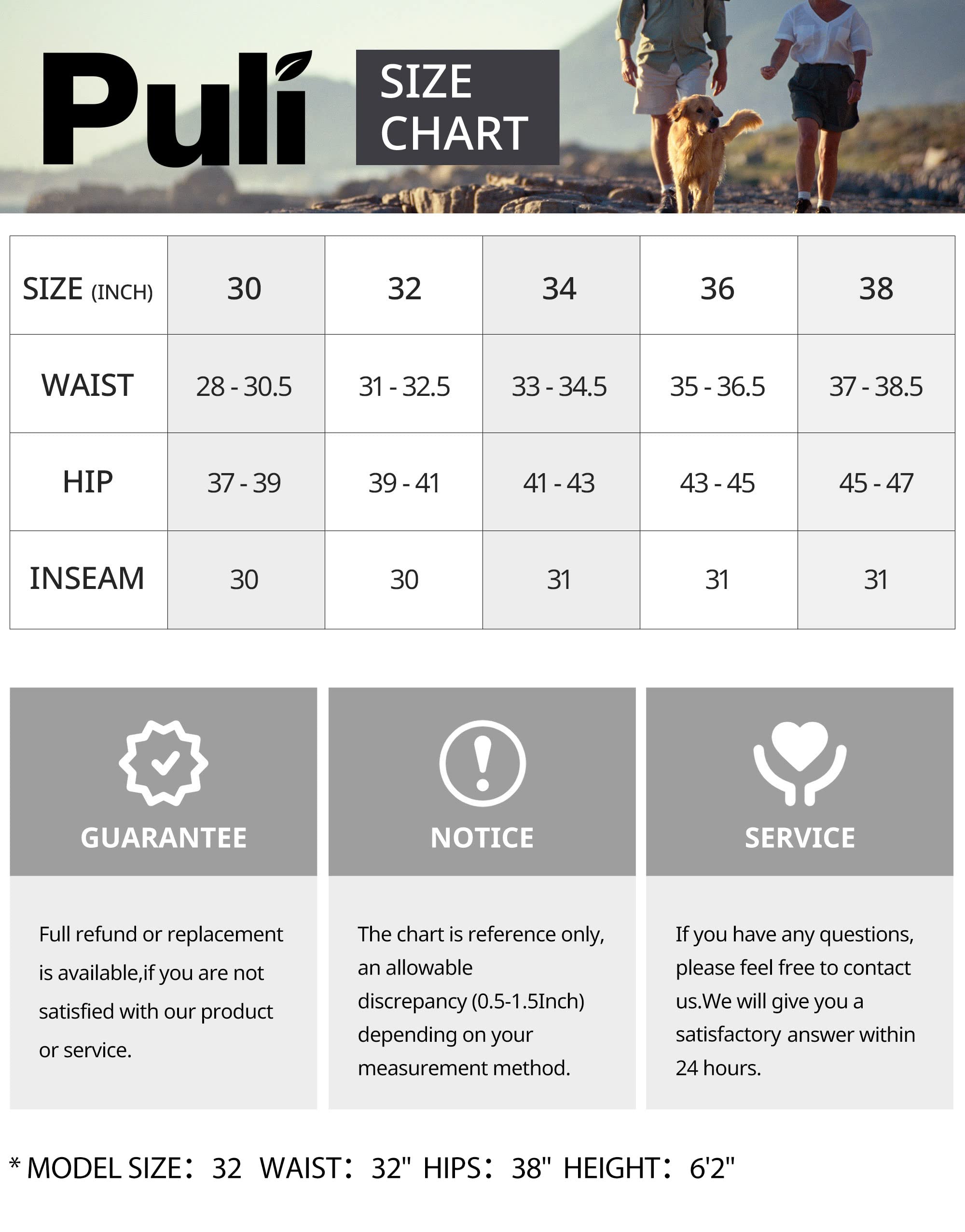 PULI Stretch Golf Joggers Men Hiking Waterproof Pants Tapered Workout Lightweight Casual Workout Cycling Jogging Denim Blue 30