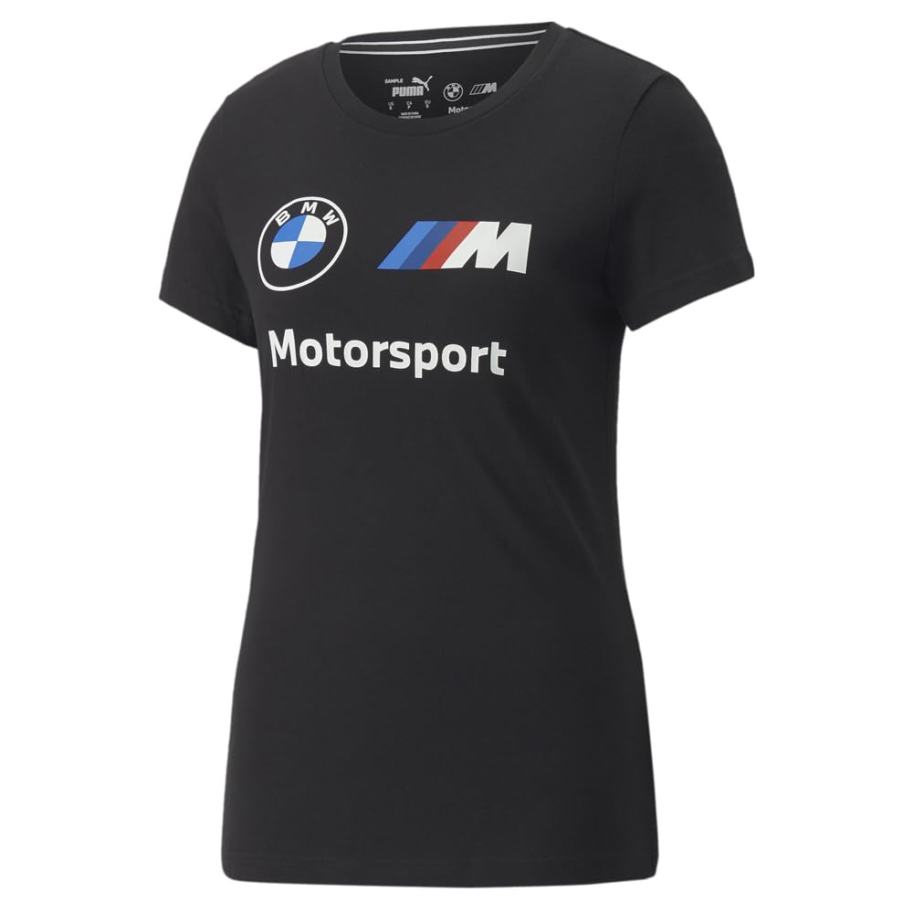 Puma - Womens BMW MMS Ess Logo T-Shirt, Color Puma Black, Size: Medium