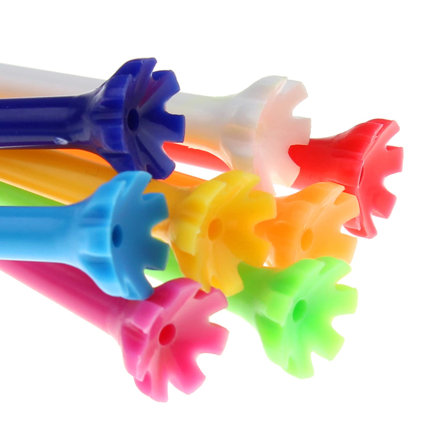 KOFULL Golf Tees Plastic, 2 3/4 Inch Unbreakable Golf Tees Colorful Plastic Golf tees with Claw(100 Count)
