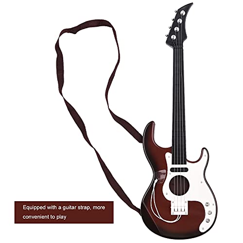 PENCHEN Children Simulation Bass Guitar 4-String Musical Instrument Educational Guitar Bass Toy for Kids Beginners 19 inches, Red