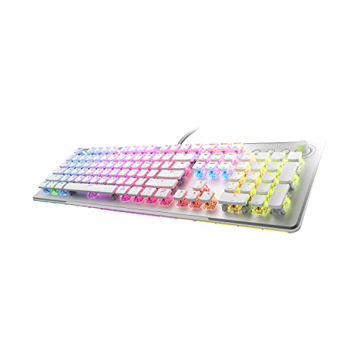 ROCCAT Vulcan II Max β Optical-Mechanical PC Gaming Keyboard with Customizable RGB Illuminated Keys and Palm Rest, Titan II Smooth Linear Switches, Aluminum Plate, 100M Keystroke Durability β White