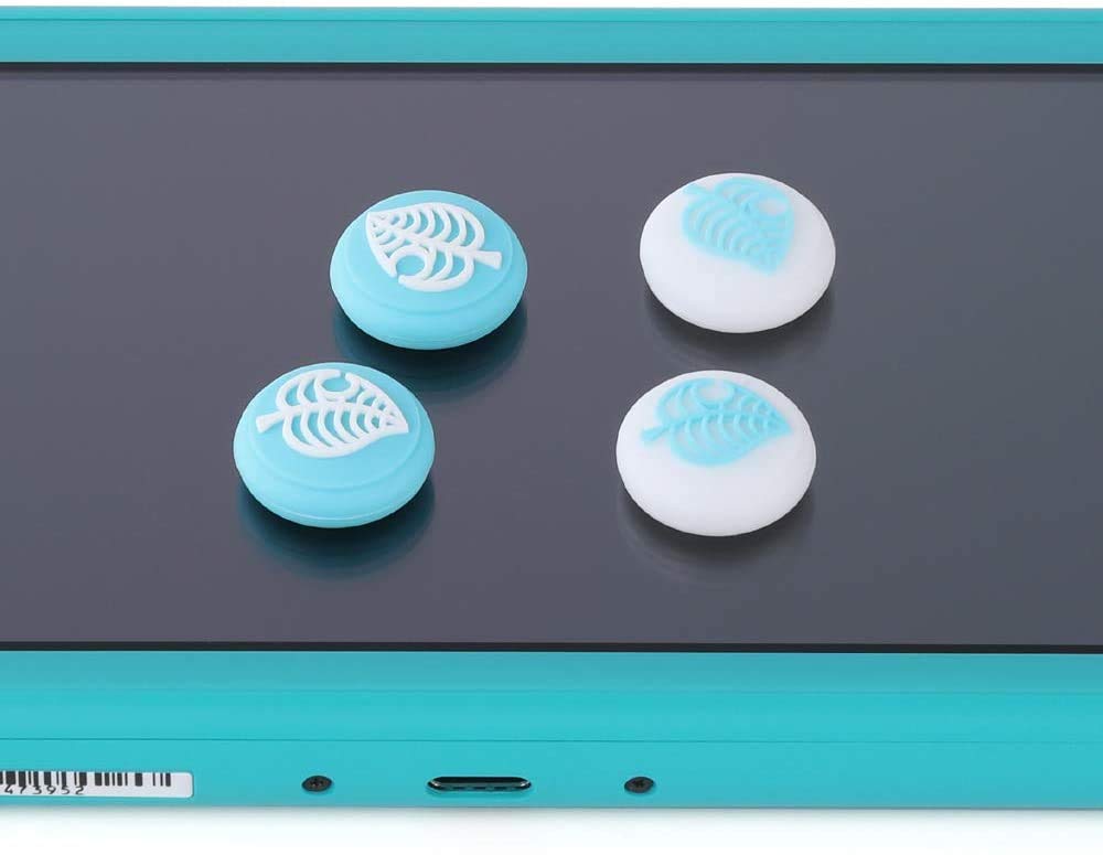 LightPro Animal Crossing Thumb Grips Cute Joystick Caps for Nintendo Switch Joy-Con and Switch Lite Controller, Soft Silicone Analog Stick Covers Set for Controllers Button (Blue&Green)