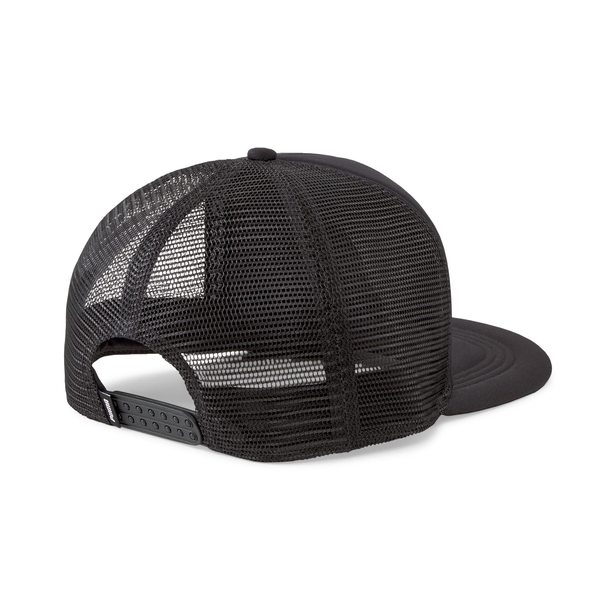 PUMA Basketball Mesh Adjustable Snapback Trucker Hat Black