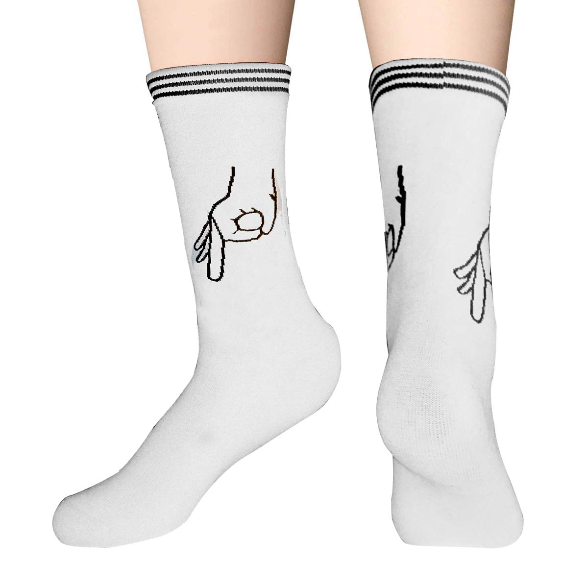 MIGOU Circle Game Funny Meme Socks Crazy Socks Casual Socks Novelty Dress Socks (White)
