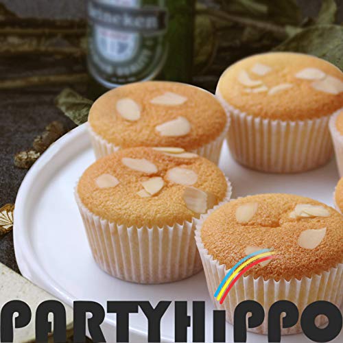 Party Hippo Aluminum Cupcake Baking Cups with Lids, 5oz 50 pack, Muffin Liners, Disposable Foil Ramekins, Aluminum Foil Baking Cups, Cupcake Baking Cups (Aluminum Blue)
