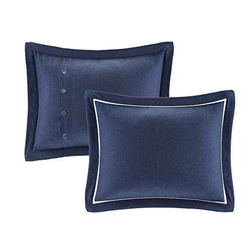 Madison Park Signature Cozy Comforter Set - All Season Bedding Combo Filled Insert and Removable Duvet Cover, Shams, Decorative Pillows, Queen (92 in x 96 in), Bohemian Blue 9 Piece