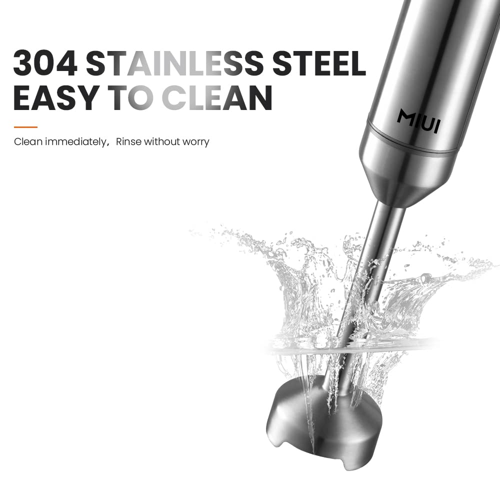MIUI Immersion Handheld Blender - Blenders for Kitchen Hand Mixer Set, 14-Speed Stainless Steel Blade & Body Hand Stick, Hand Blender Electric With Egg Whisk, Perfect for Kitchen Mixing and Pureeing