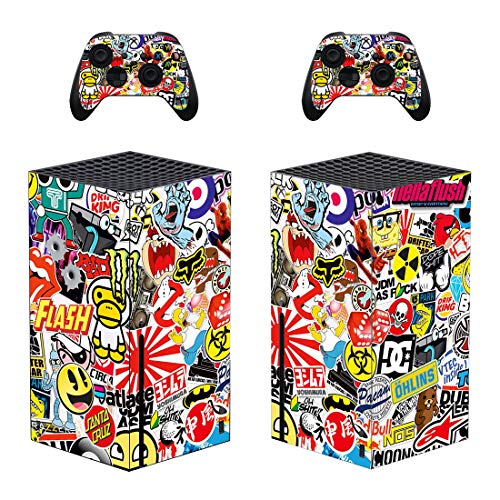 multi color Xbox Series X Skin Set Full Faceplates Skin Console & Controller Decal Stickers by FELIPE SEIJI KUBA