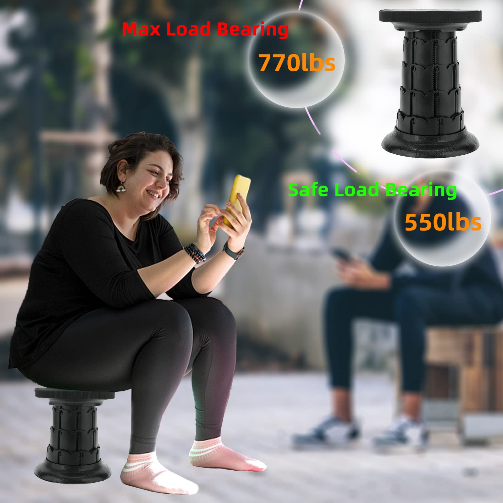 LRNIOT Sleep Pattern Improvement Stool, Black, Polyurethane, 20 in