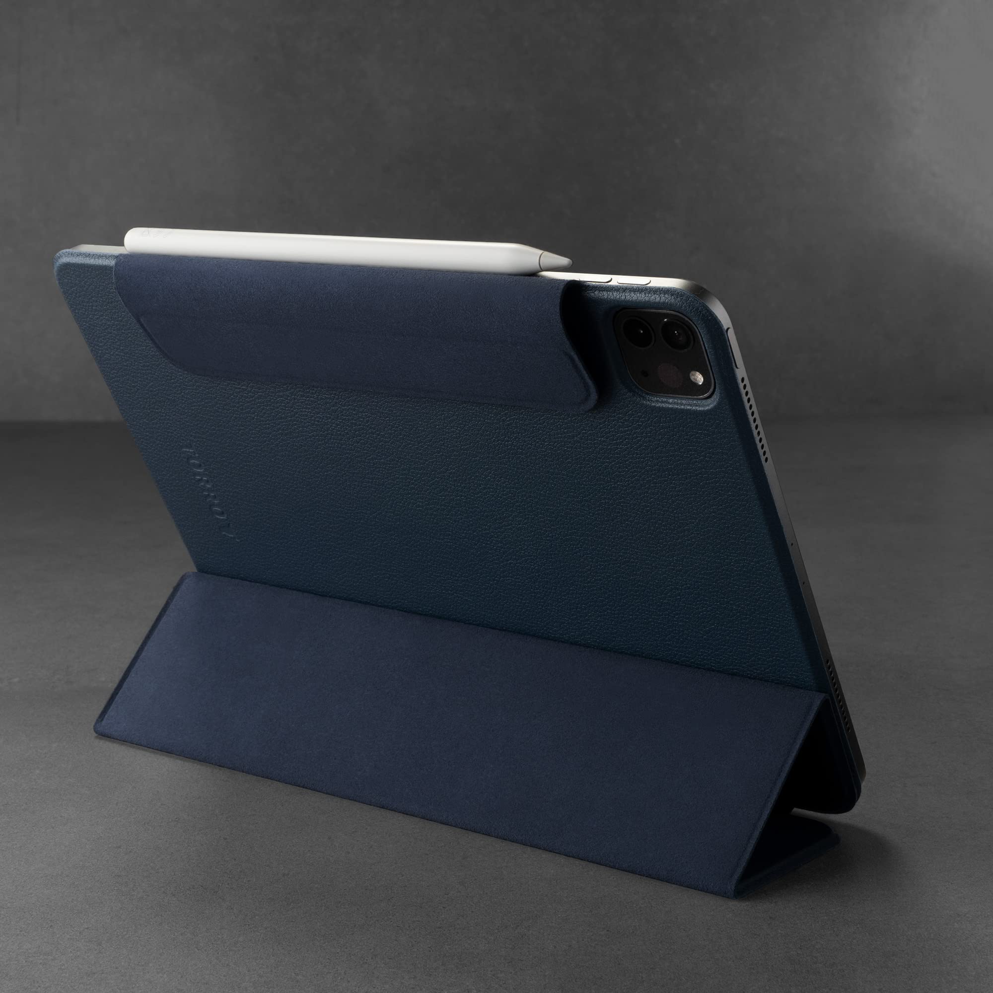 TORRO Smart Folio Compatible with iPad Pro 12.9” 6th / 5th / 4th /3rd Gen - Leather iPad Pro 12.9 2022 Smart Case Magnetic Cover with Auto Wake/Sleep and Stand Function (Blue)