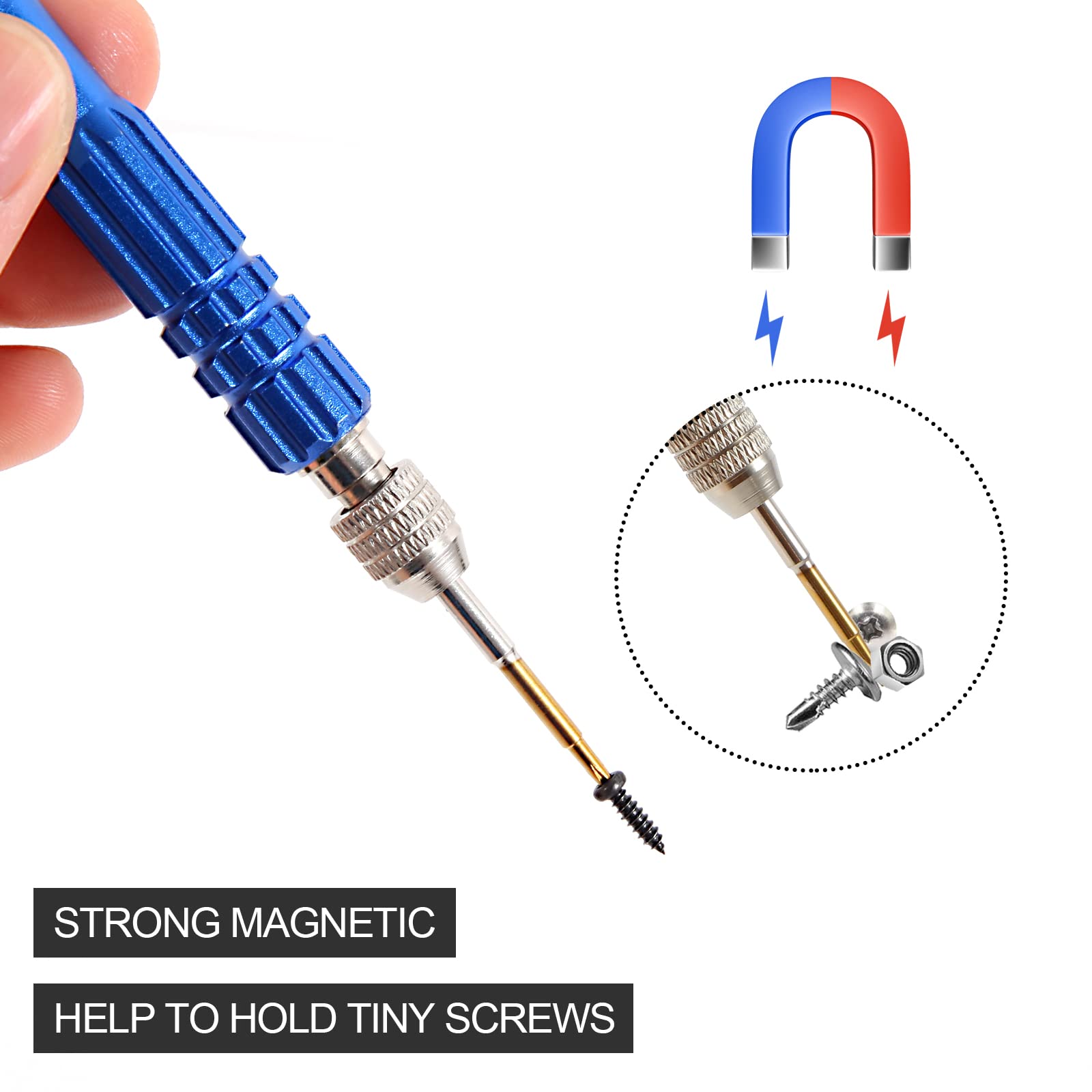 YANPLS Small Watch Eyeglass Screwdriver Set, Micro Precision Eyeglass Repair Screwdriver Kit Small Screwdriver Set for Electronics、Sunglasses、Jewelry(blue)