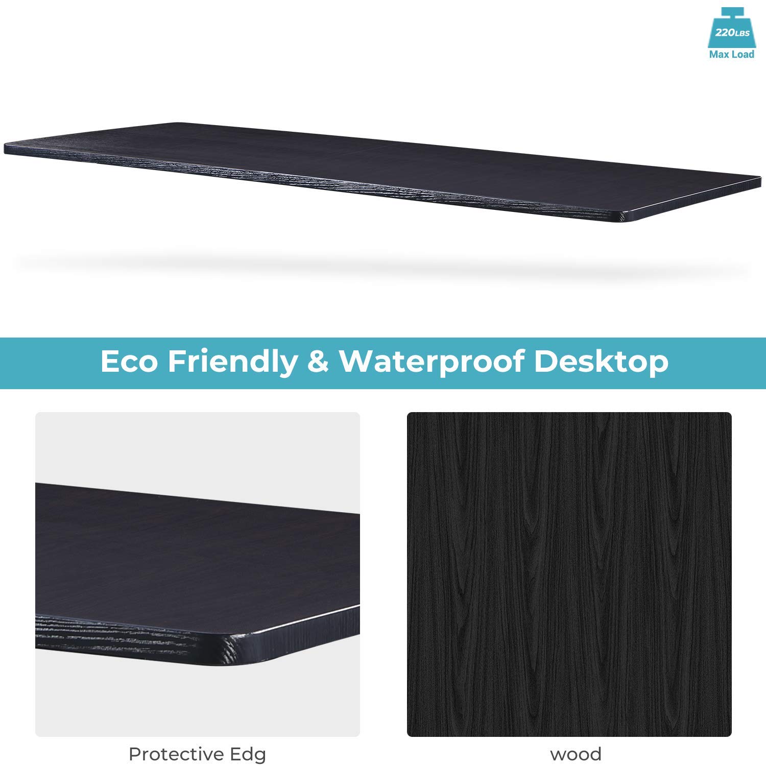 Ohuhu Adjustable Height Electric Standing Desk, 55x24 Inch Extra Large Stand Up Desk with 4 Settable Memory Heights Modern Ergonomic Home Office Desks Computer Table for Work Study