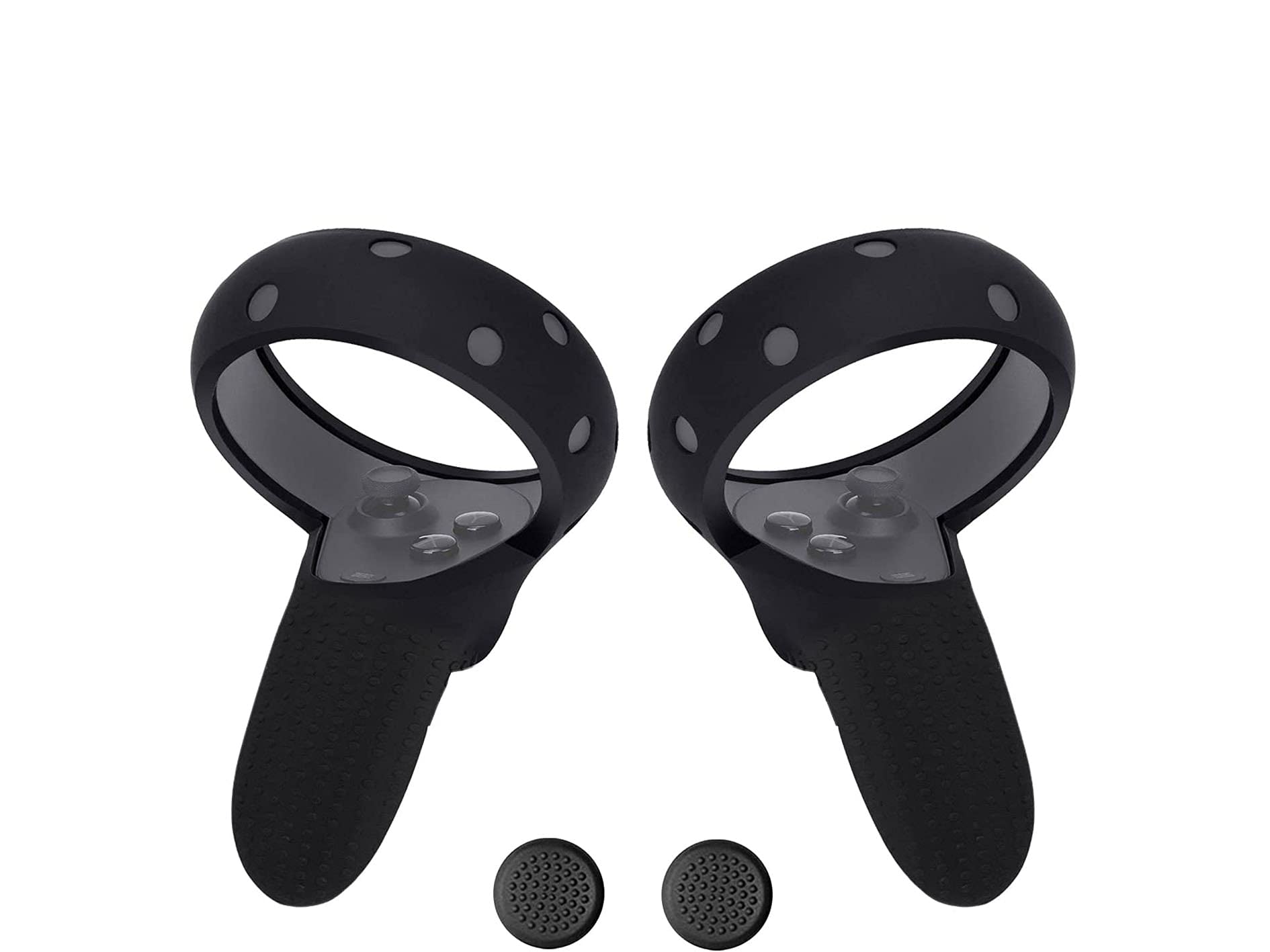 Olixar Controller Grips for Oculus Quest 2 - Enhance Grip to Prevent Throw Damage, Includes Bonus Thumb Grips - Oculus Quest 2 Accessories - Black