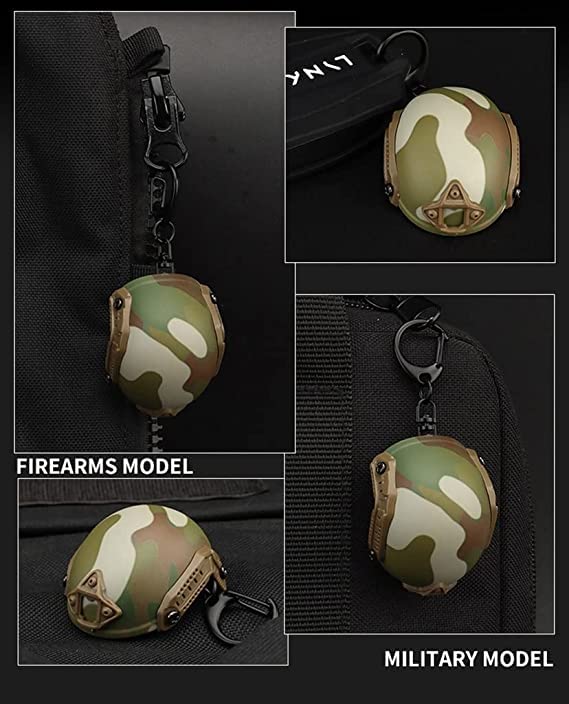 Tactical Fast Helmet Model Mini Portable Bottle Opener, Keychain Jewelry Backpack Ornament Army Fan Gift Army Fan Collection
