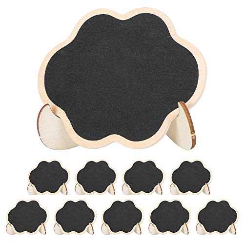 Mini Chalkboard Sign, 10 Pack Wood Mini Chalkboard Signs with Support Easels Wooden Blackboard for Table Numbers Food Signs Message Board
