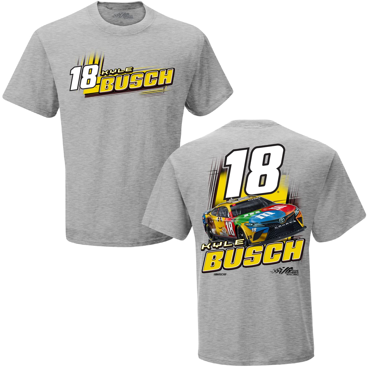 Kyle Busch Nascar Gray T-Shirt - Short Sleeve 2-Spot Hot Lap Automotive Racing Apparel - XL