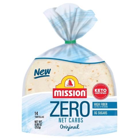 Mission Original Tortillas - 0g Net Carbs - Keto Certified - 4.5" Street Taco - 14 Count, 8.89 oz. - Low Carb - 4 Pack
