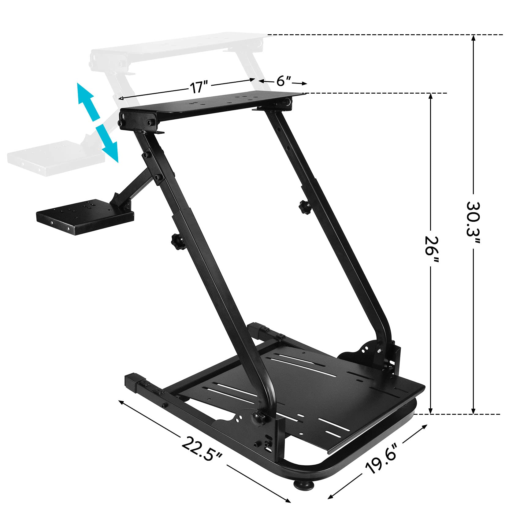 Oswerpon Racing Steering Wheel Stand Fit for Logitech G25, G27, G29, G920 Height and Angle Adjustable Gaming Racing Simulator Wheel Stand Without Pedals and Wheels