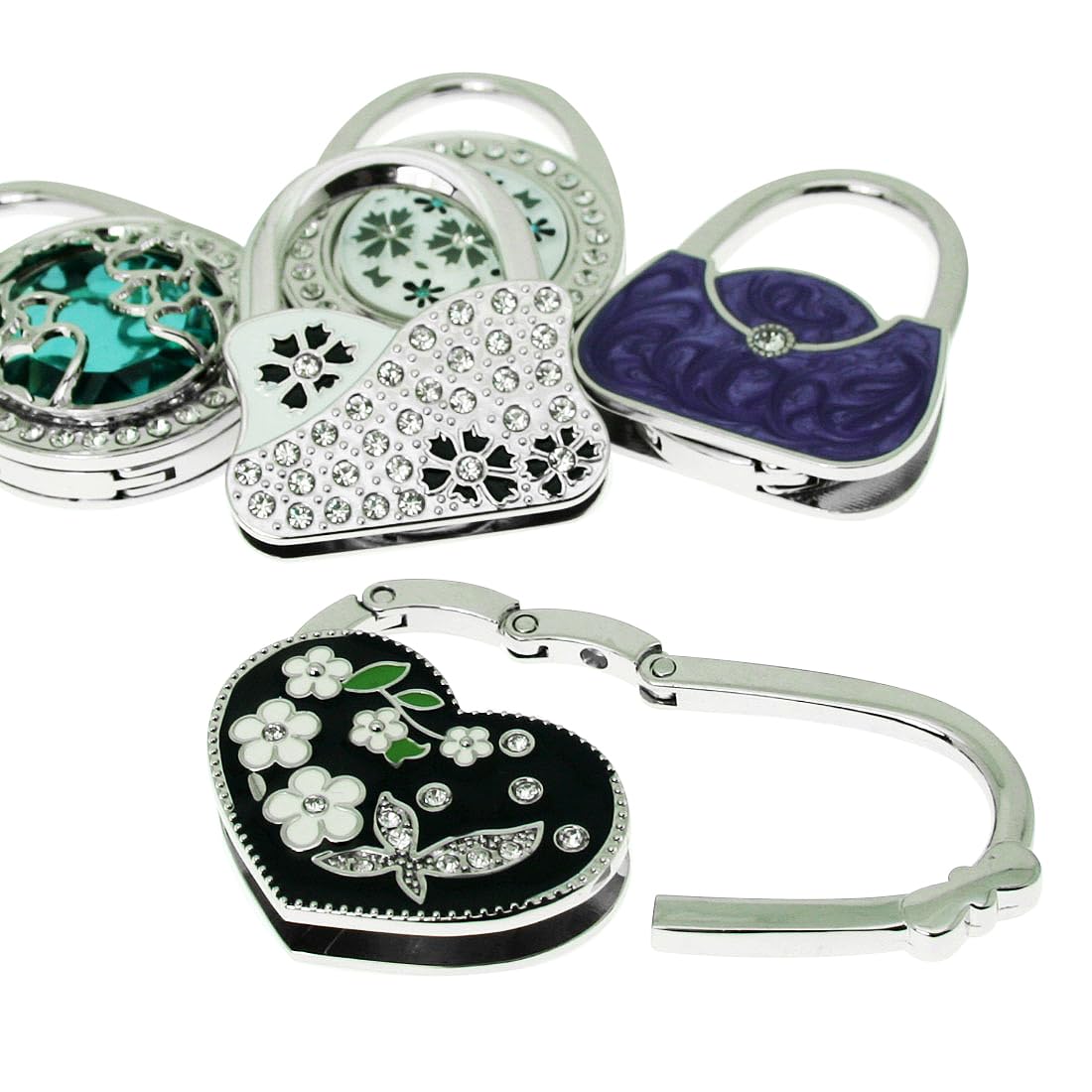 kilofly Purse Hook [Set of 5] - Foldable - Floral Lake Pouch