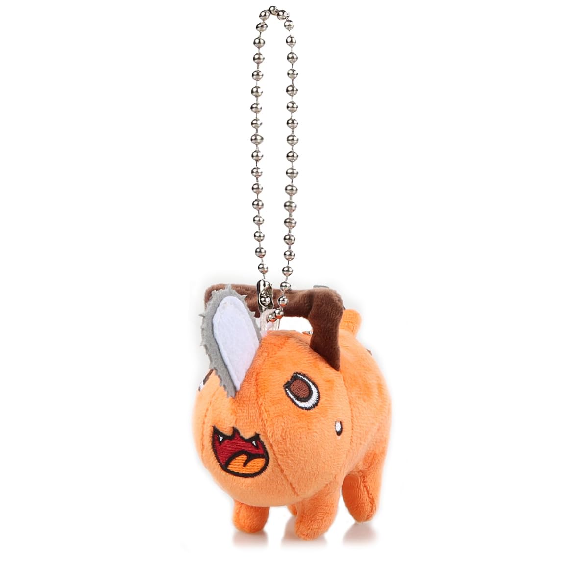 Roffatide Anime Plushie Chainsaw Man Plush Pendant 3.9'' Pochita Fluffy Keyrings Orange Cute Stuffed Keychains