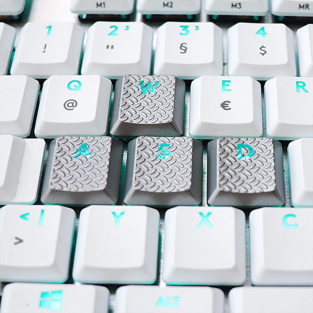 Texture Tactility Backlit keycaps Key Cap Replacement for GL Tactile Switch Logit G813 G815 G913 G915 TKL RGB Mechanical Gaming Keyboard (8 Keys, White)