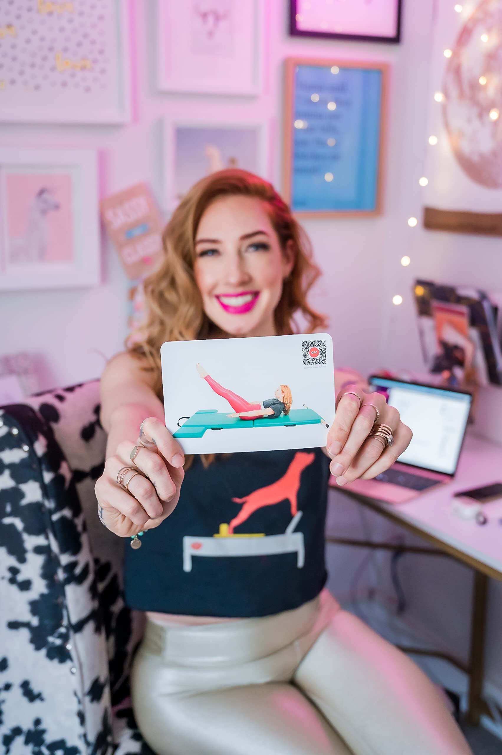 OnlinePilatesClasses Mat Pilates Workout Cards with Video Tutorials, 42 All-Level Exercise Flash Cards Ideal for Yoga, Abs, Core Workouts and Fitness Enthusiasts, No Equipment Needed