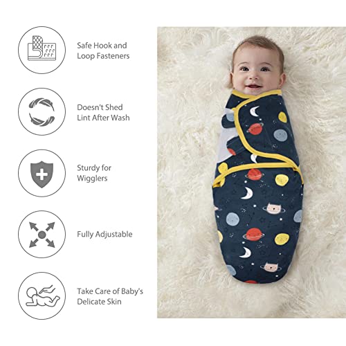Vicloon Swaddle Blanket, 3 Pack Organic Baby Swaddle Sleep Sacks, Adjustable Swaddle Blanket Infant Baby Wrap Set, Newborn Swaddle Sack, Baby Swaddle Wrap for 3-6 Month