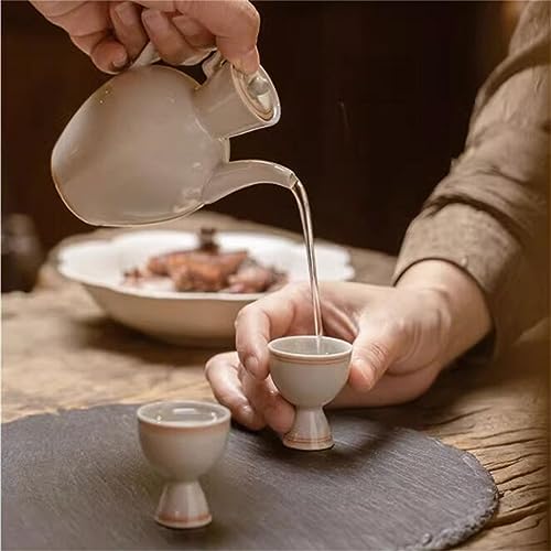 MMLLZEL Retro Wine Set Home Chinese Ceramic White Wine Glass A Cup Of Small Wine Cup Wine Pot