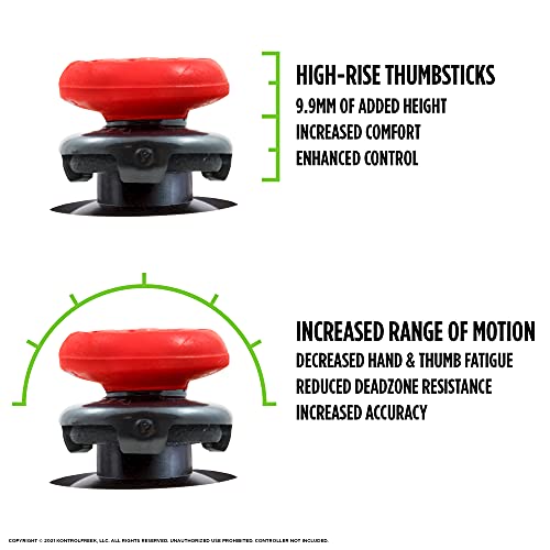 KontrolFreek FPS Freek Inferno Performance Kit for Playstation 5 Controller (PS5) | Includes Performance Thumbsticks and Performance Grips | Red