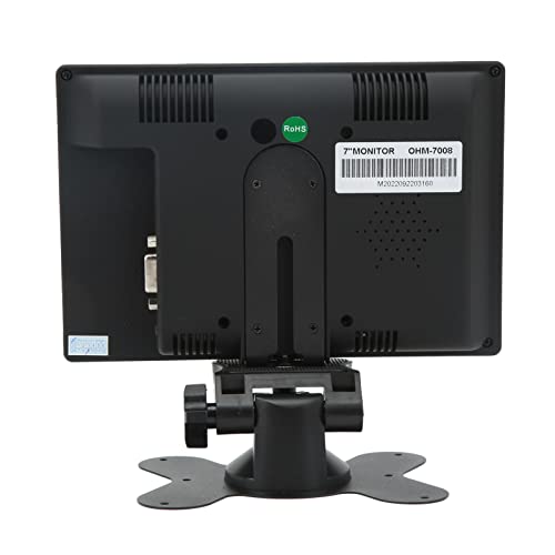 TFT LED Monitor, Mini Monitor Dual Speaker Remote Control 7 Inch for Game (US Plug)