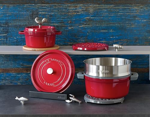 STAUB 1004228 Cast Iron Cocotte, Cherry, 30 cm