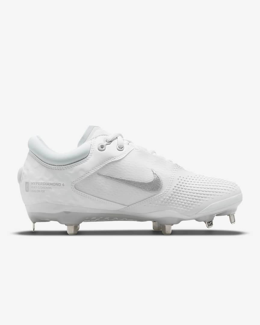 Nike Hyperdiamond 4 Pro Women's Softball Cleat SZ 8 White/Grey