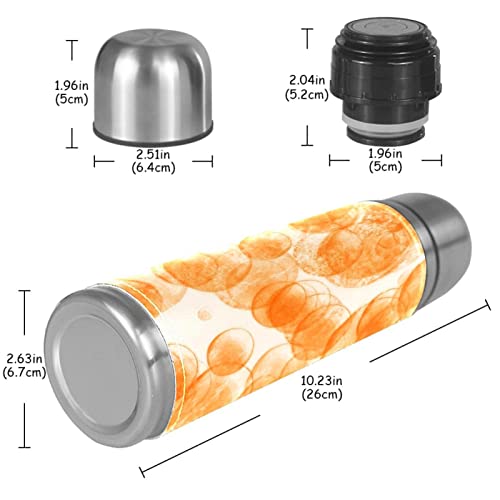 Stainless Steel Leather Vacuum Insulated Mug Bubbles Thermos Water Bottle for Hot and Cold Drinks Kids Adults 16 Oz